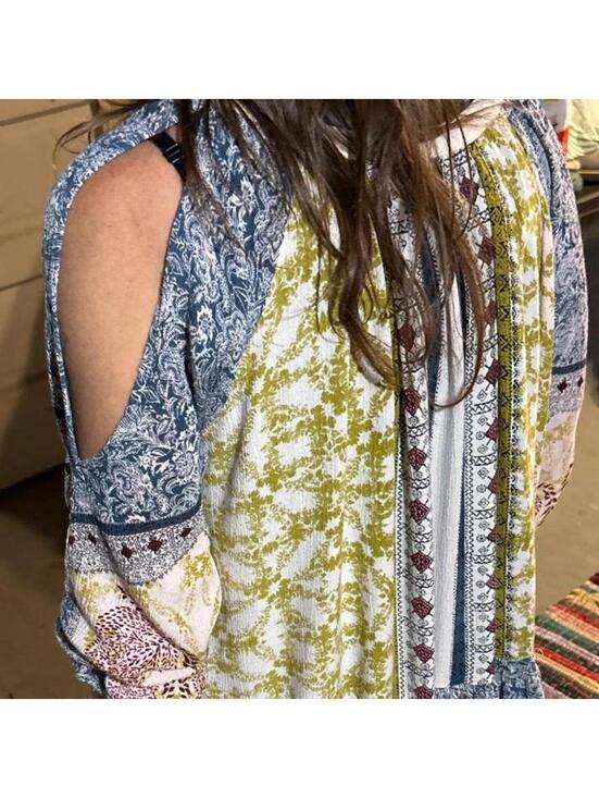 Free People | Dresses | Free People Womens Multi And Green Dress | Poshmark